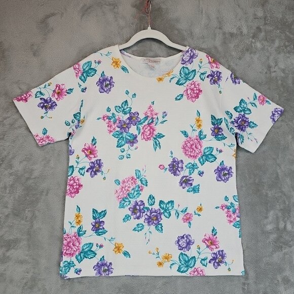 Norm Thompson | Tops | Vintage Norm Thompson Tshirt Womens Size L White ...